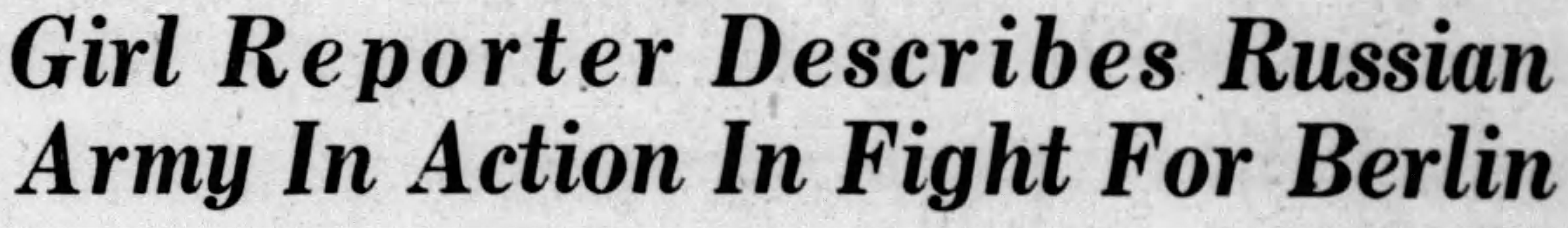 Virginia Irwin’s dash to Berlin – World War II on Deadline